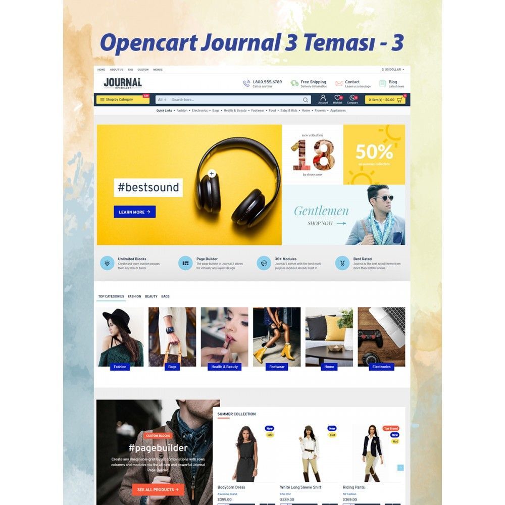 Opencart Journal Tema Satın Al